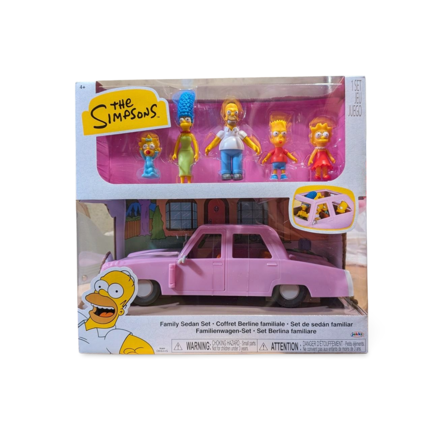 The Simpsons Family Sedan & Figures Set Homer, Marge, Bart, Lisa, Magg ...