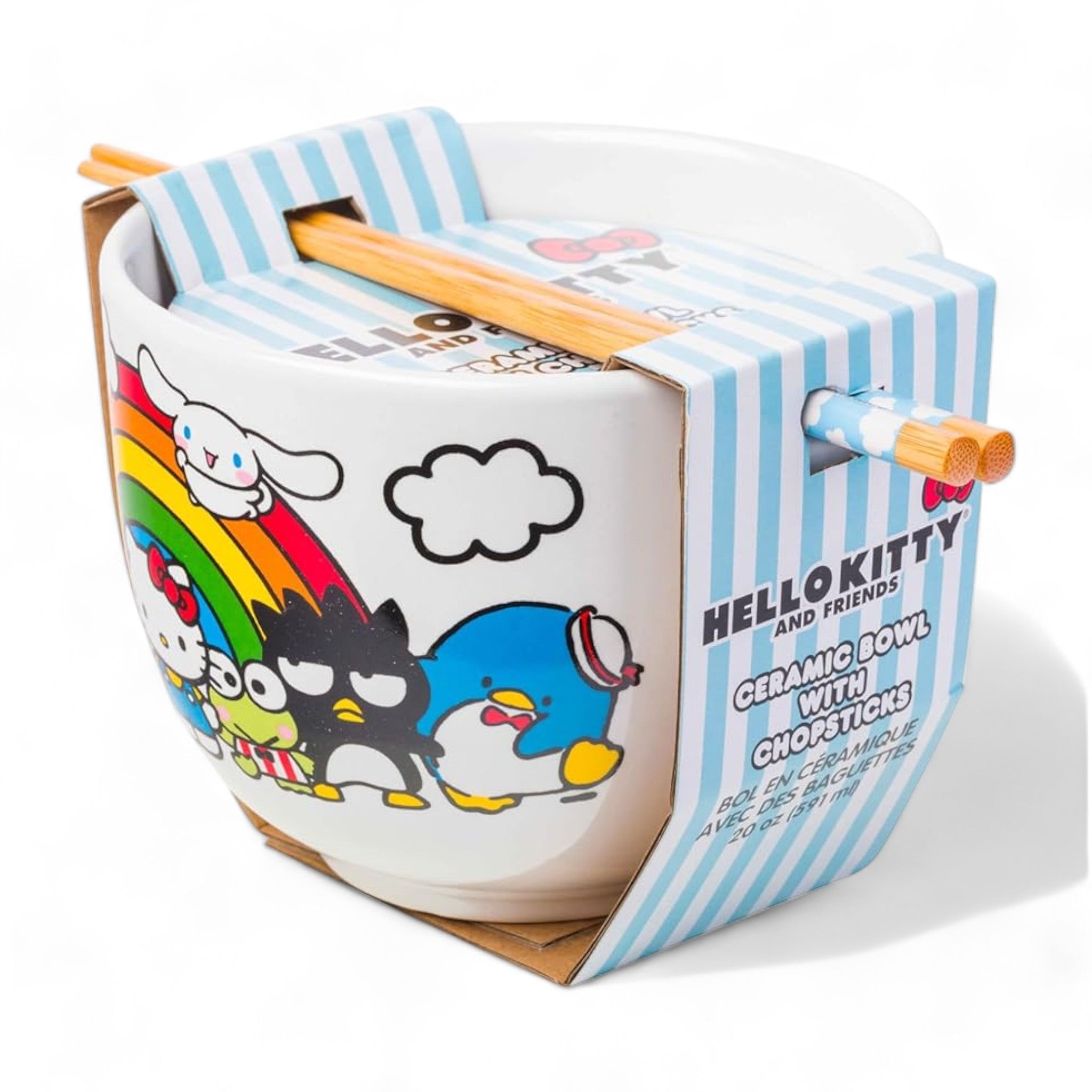 Hello Kitty & Friends Rainbow Ceramic Ramen Bowl with Chopsticks - 20o ...